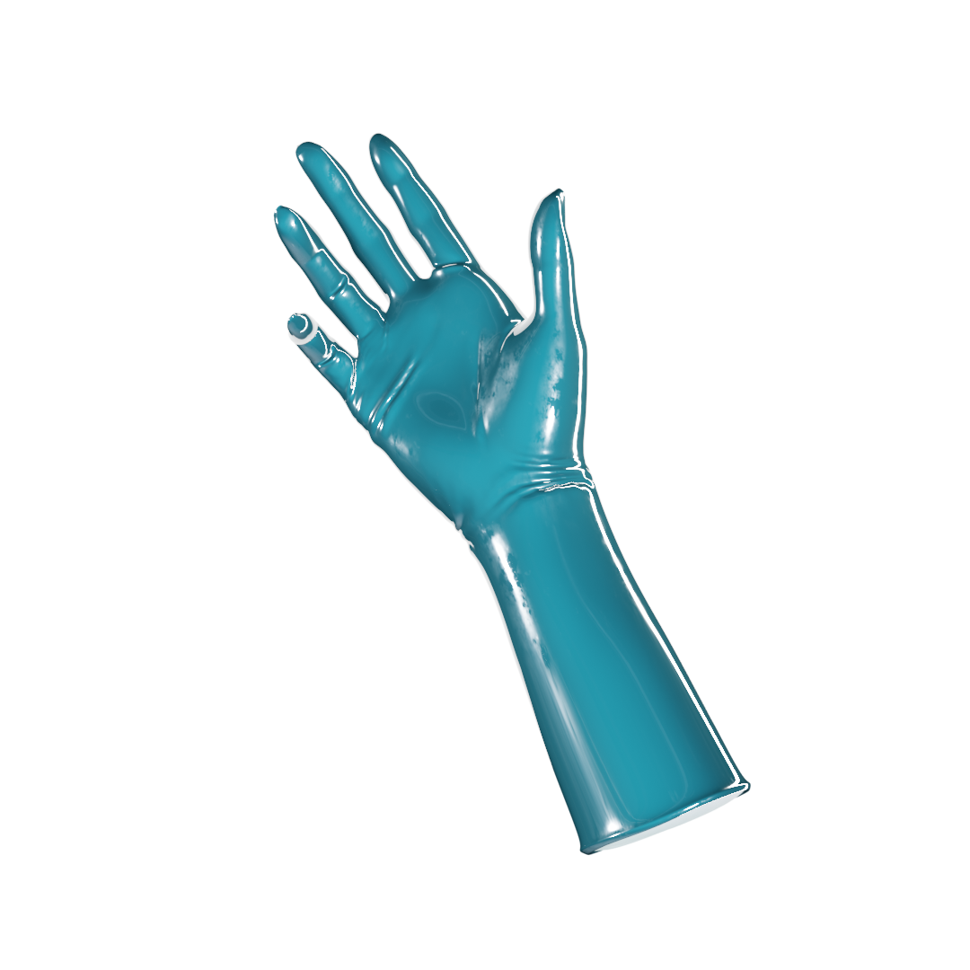 UNIQDSN Turquoise Gloves (Mid Arm) ラバー グローブ ターコイズブルー – kurage.style-webshop